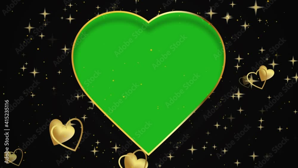 Green Screen Heart Frame Border for Happy Wedding and Love Stock Video ...