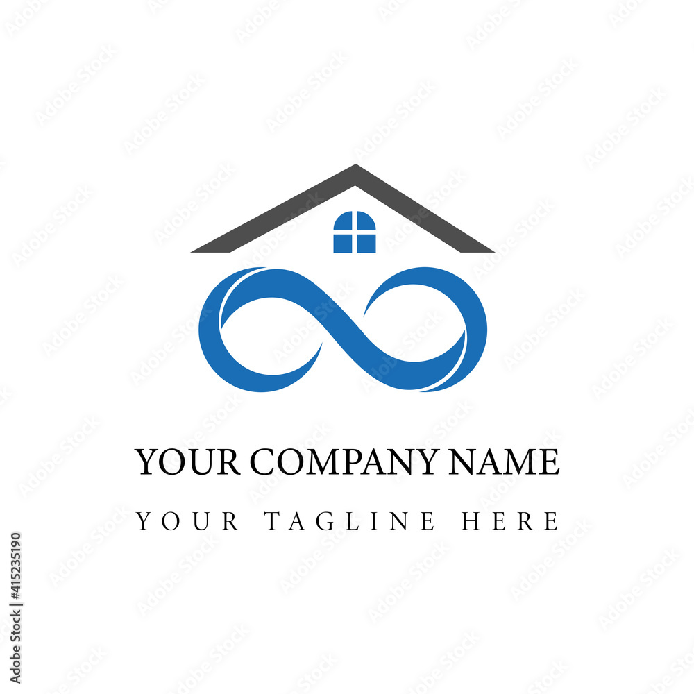 Vetor de Infinity home logo design, Infinity real estate logo design ...