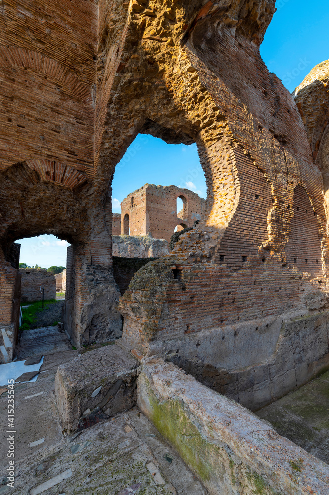 Remains of the Imperial Villa dei Quintili, the thermal baths and the ...