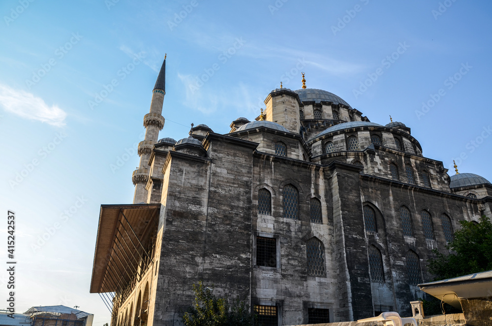 The New Mosque or Yeni Cami located on the Golden Horn embankment in ...