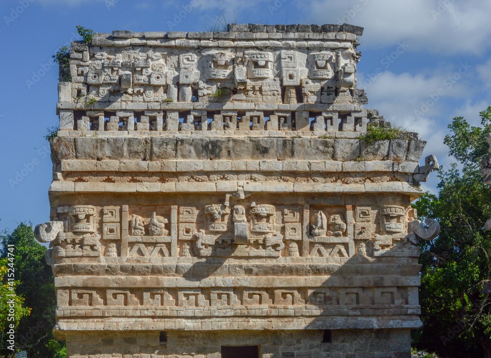 Mayan façade with frets and Chaac Stock Photo | Adobe Stock
