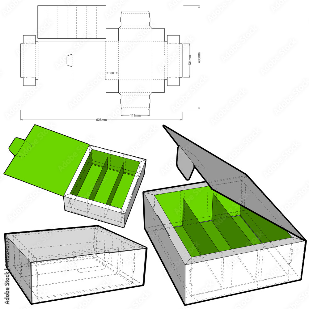 Chocolate Box and Die-cut Pattern. The .eps file is full scale and ...