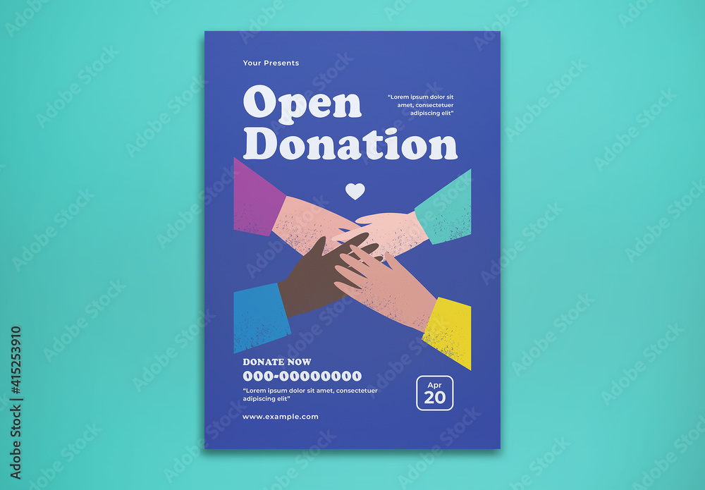 Open Donation Flyer Layout Stock Template | Adobe Stock