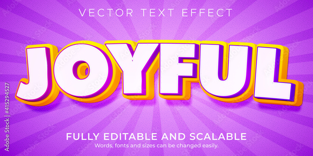Joyful cartoon text effect, editable comic and funny text style Stock ...