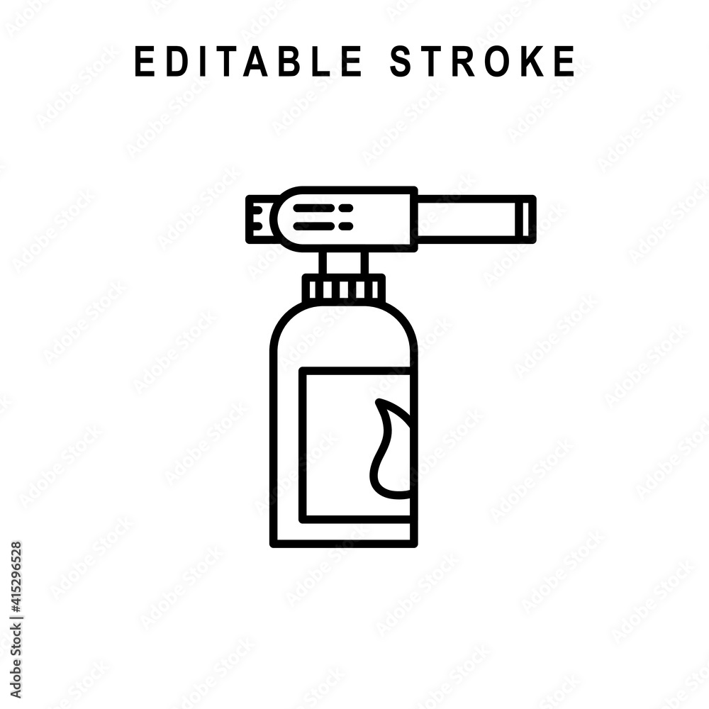 Blow Torch Outline Icon. Blow Torch Line Art Logo. Vector Illustration ...