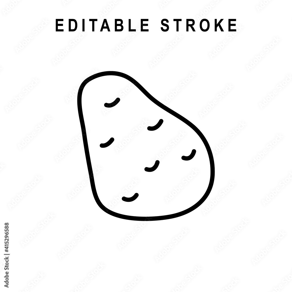Potato Outline Icon. Potato Line Art Logo. Vector Illustration ...