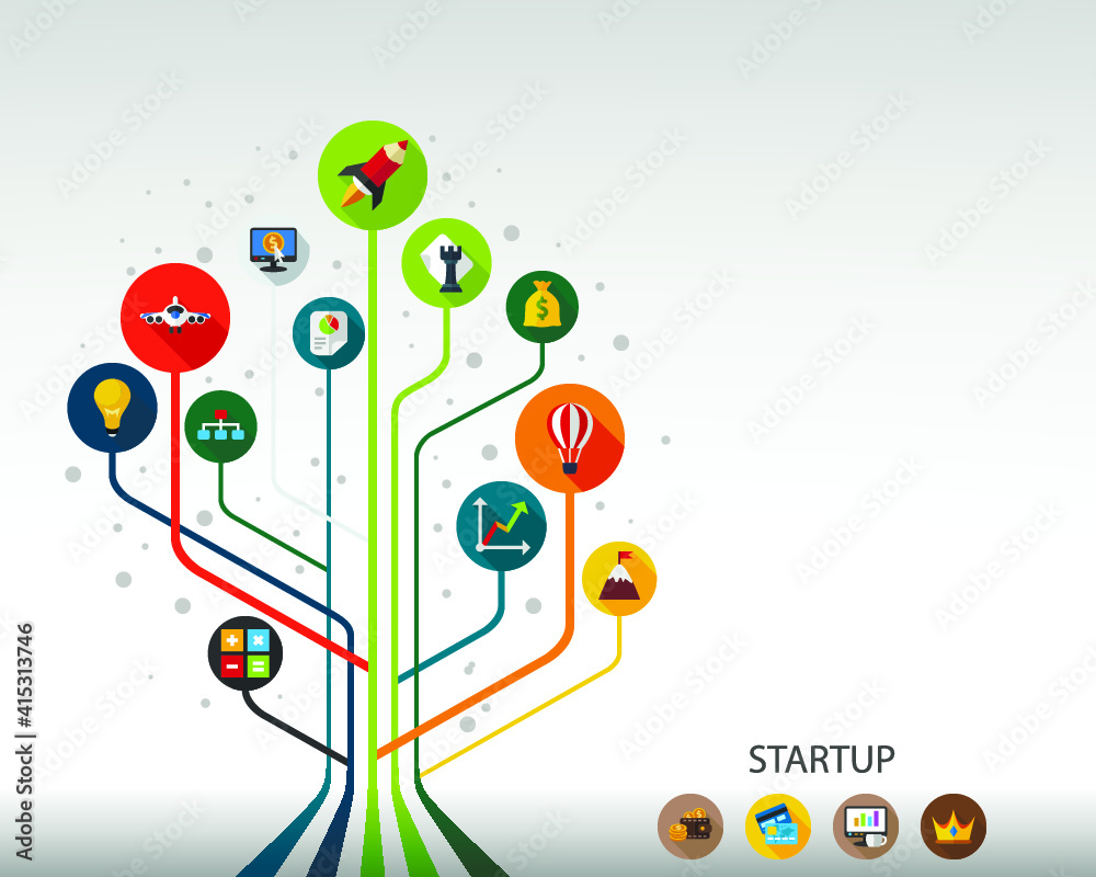 Startup flat icon concept. Vector illustration. Element template for ...