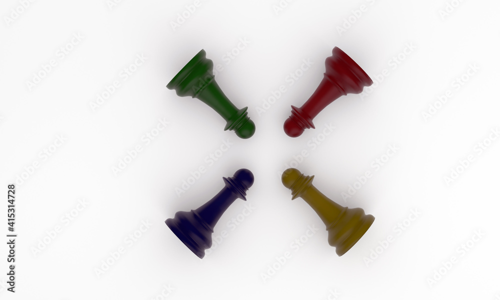 Ludo Red Green Blue Yellow Pieces Stock Illustration | Adobe Stock