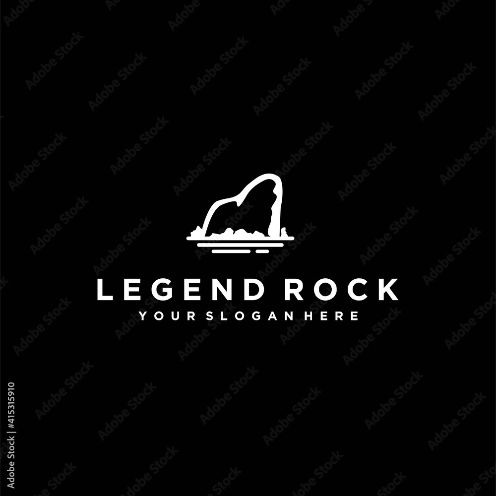 Legend rock logo, stone vector logo Stock Vector | Adobe Stock
