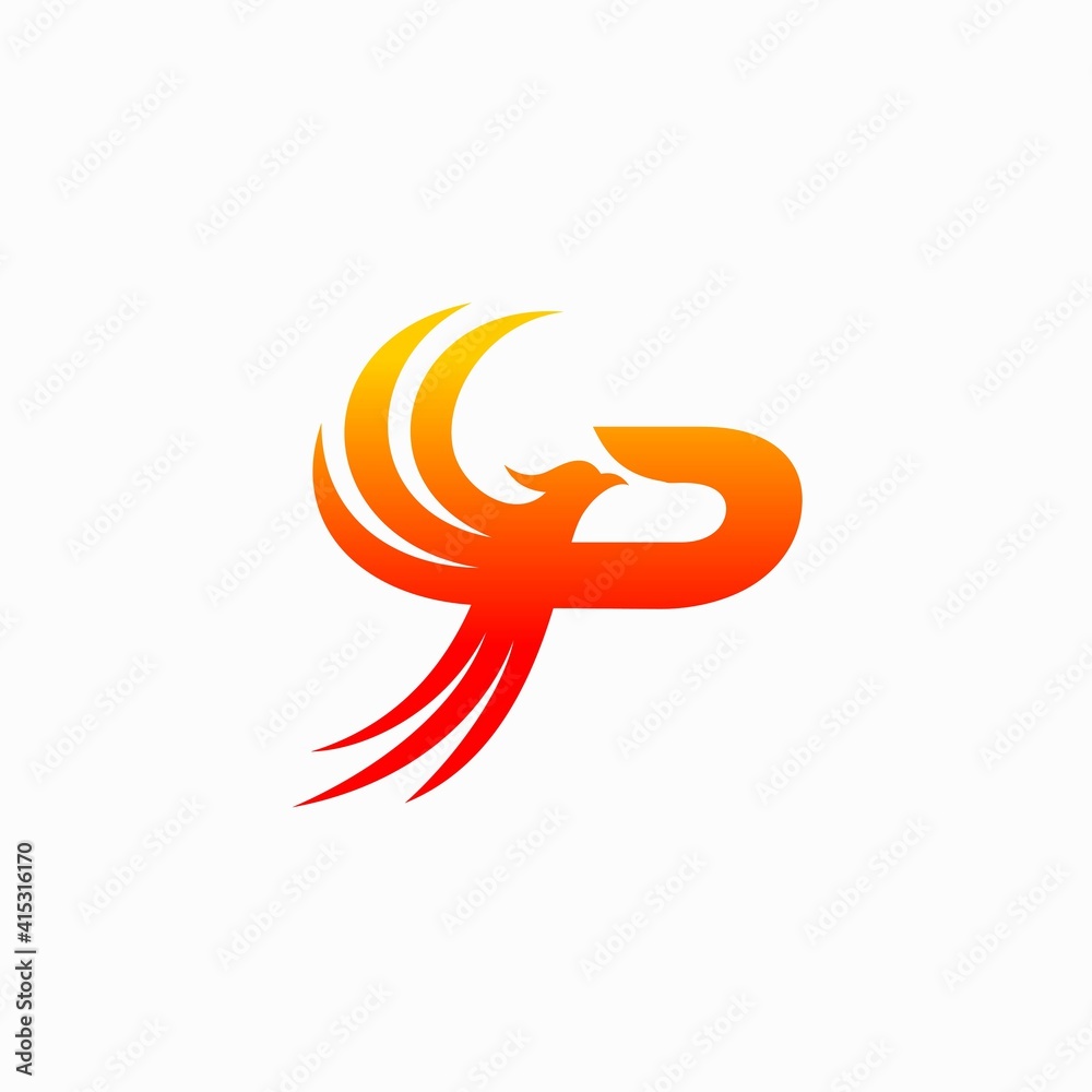 letter P logo that formed phoenix bird Stock Vector | Adobe Stock