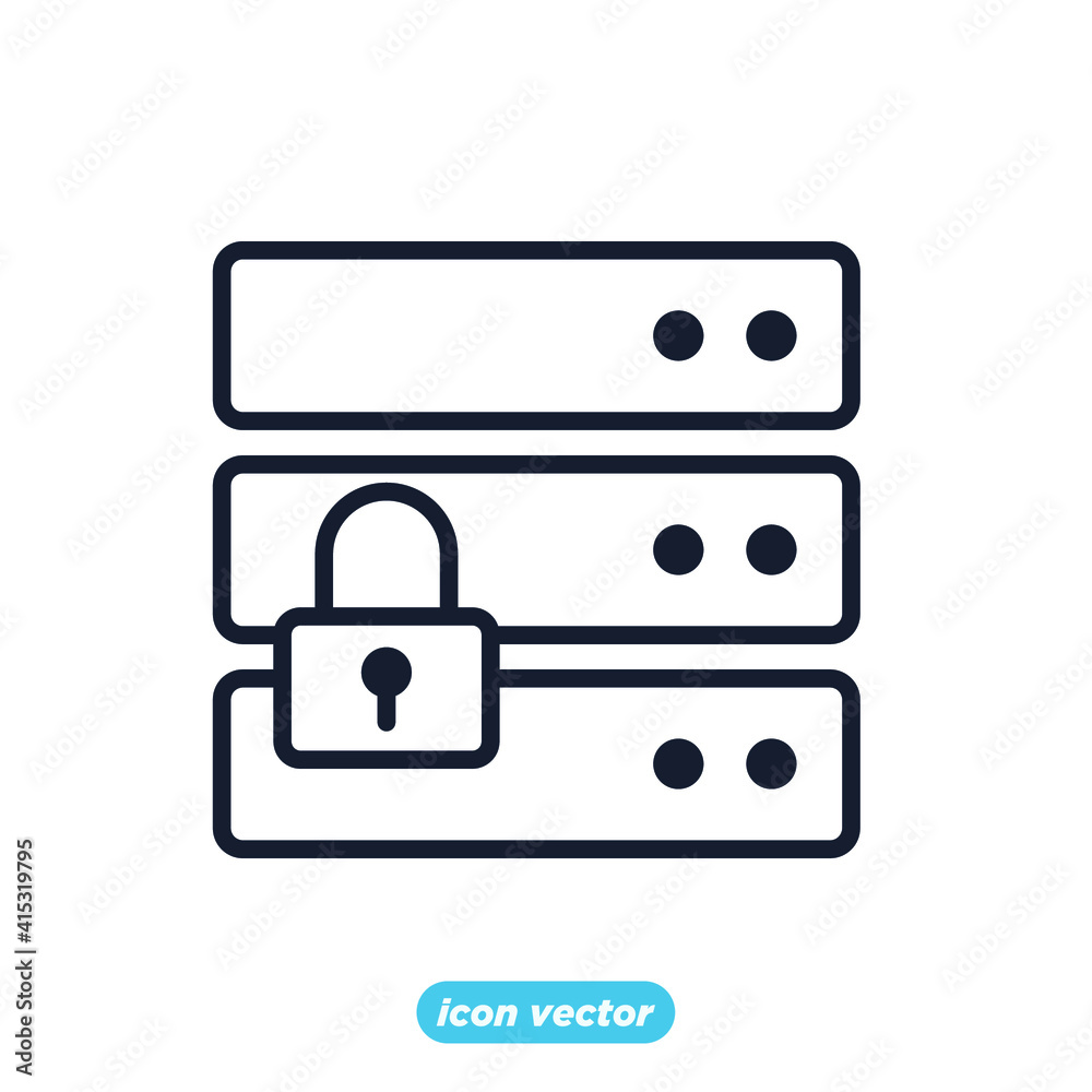 database icon. Security symbol template for graphic and web design ...