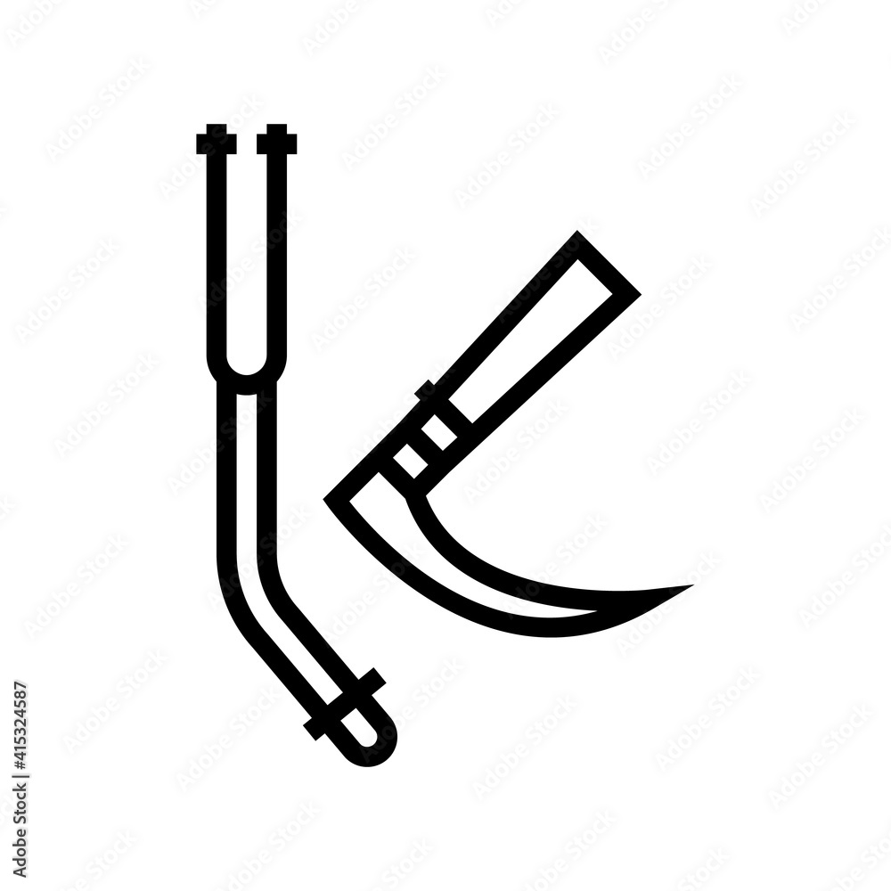 tracheal intubation tools line icon vector. tracheal intubation tools ...