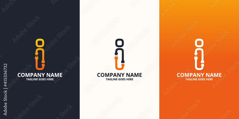 Electric initial letter I Logo Icon Template. Illustration vector ...