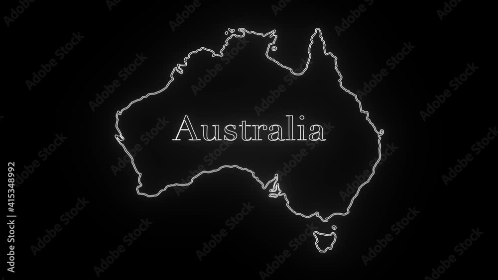 Map of Australia, Australia outline, Animated close up map of Australia ...
