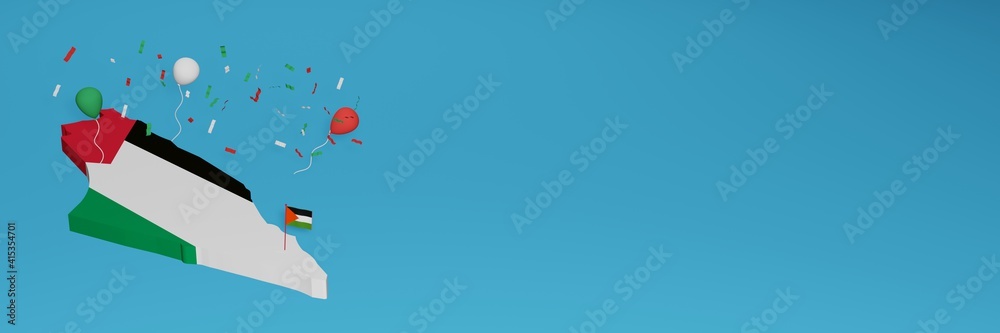 Map of Palestine combined with flags for social media and website ...