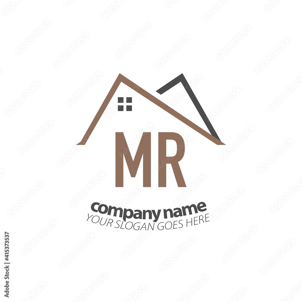 Initial Letter MR Home Logo Design Template. Creative template logo ...