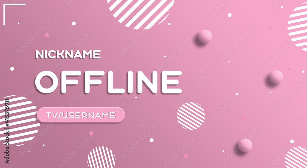 Currently offline twitch overlay cute background 16:9 for stream ...
