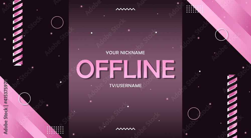 Currently offline twitch overlay cute background 16:9 for stream ...