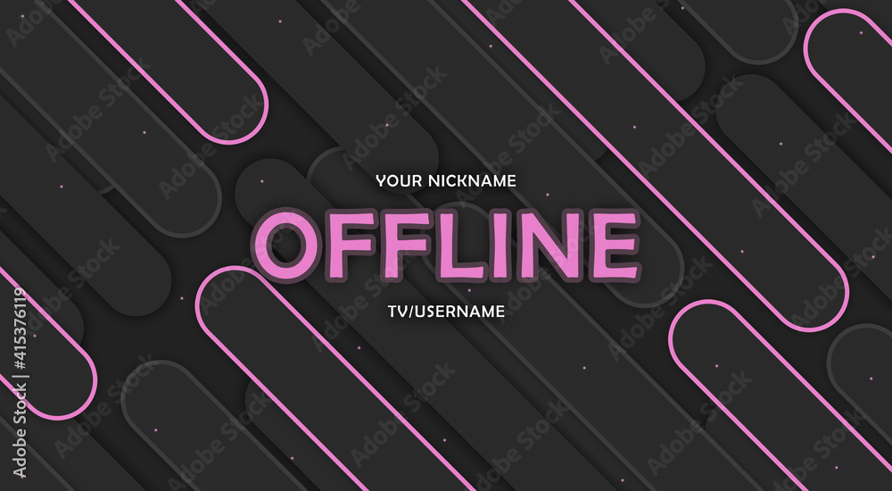 Ilustração do Stock: Currently offline twitch overlay cute background ...