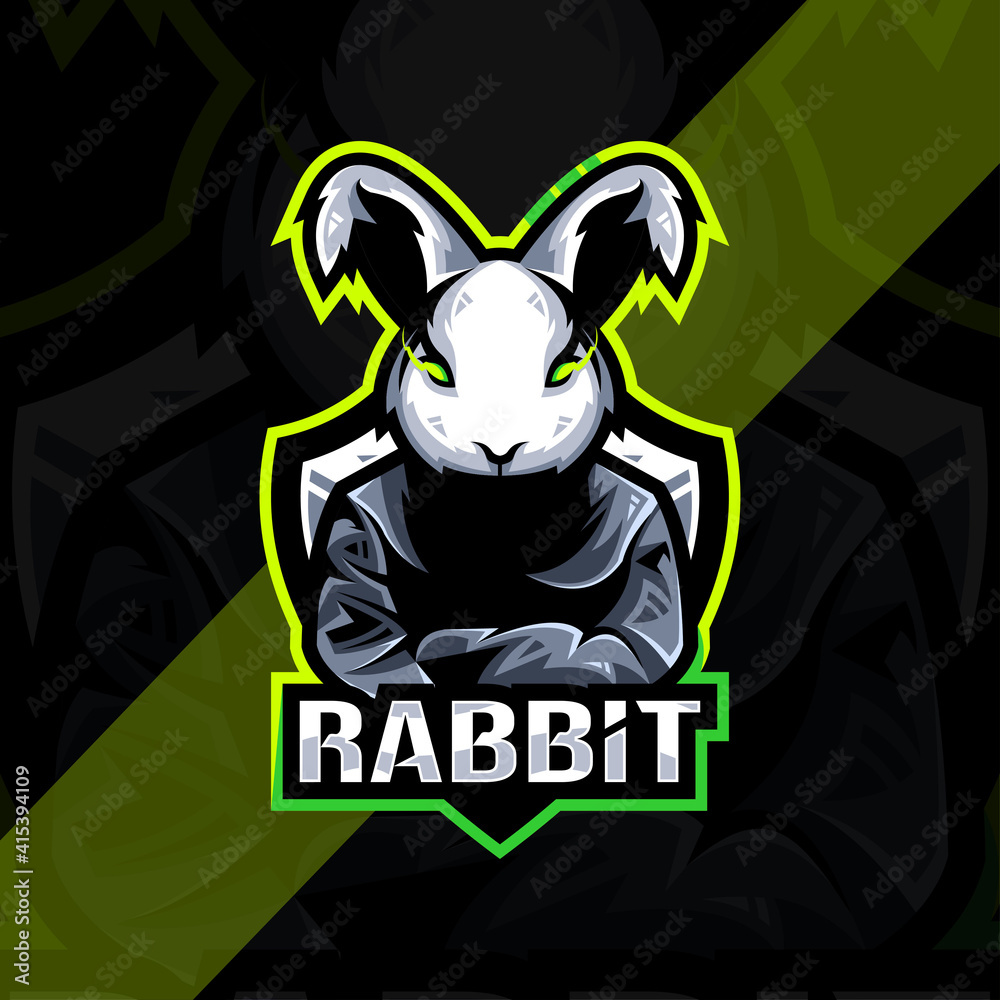 Rabbit mascot logo esport design Stock Vector | Adobe Stock