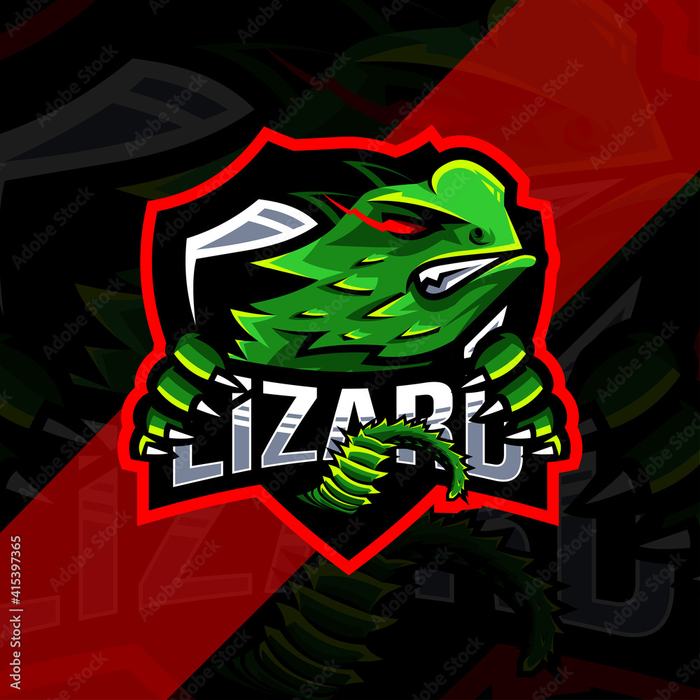 Lizard mascot logo esport template design Stock Vector | Adobe Stock