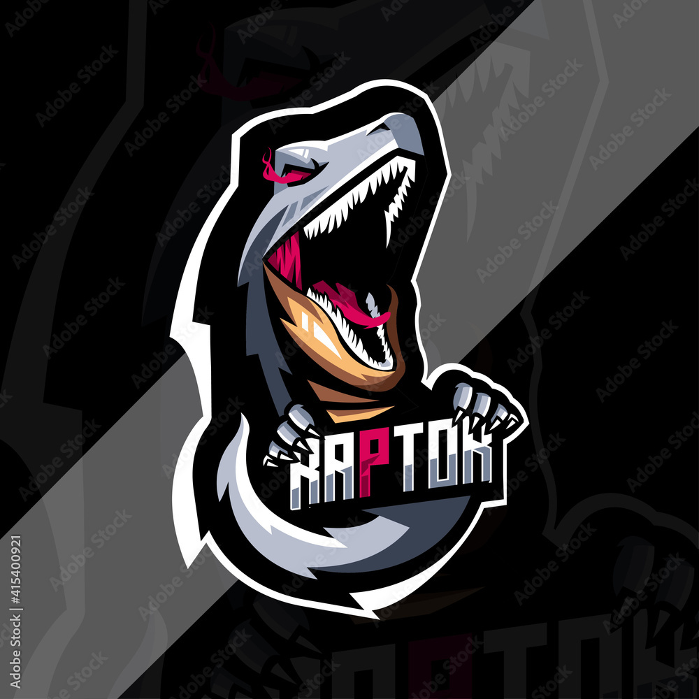 Raptor mascot logo esport design template Stock Vector | Adobe Stock