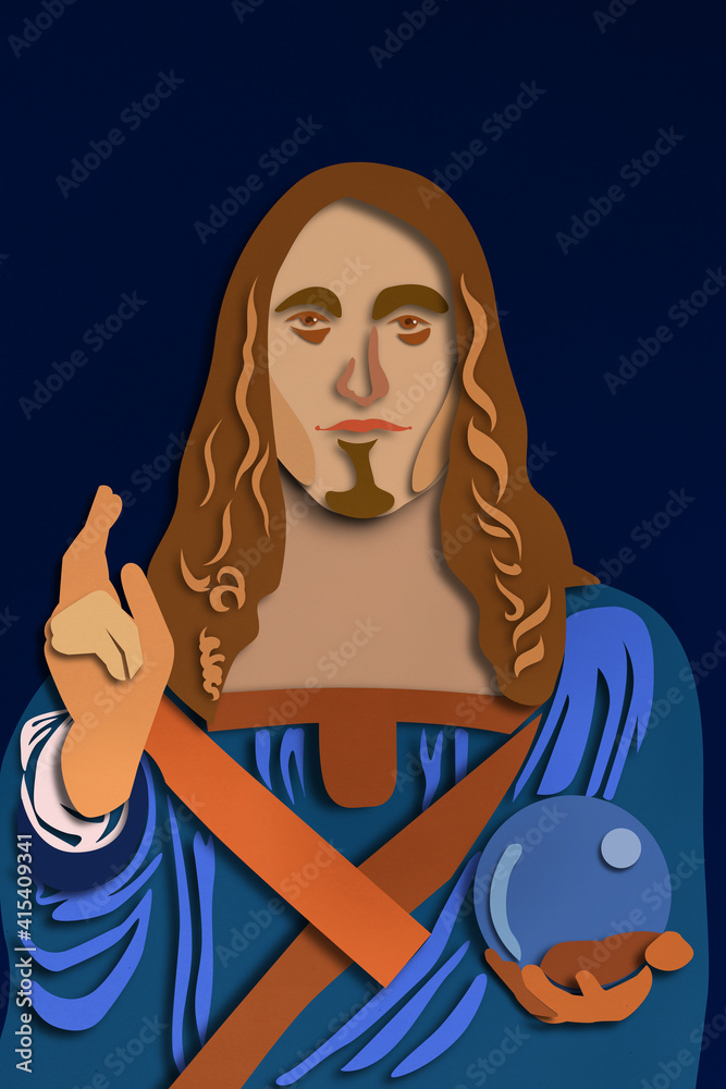 Jesus Christ paper cut technique on dark back ground,christian concept ...
