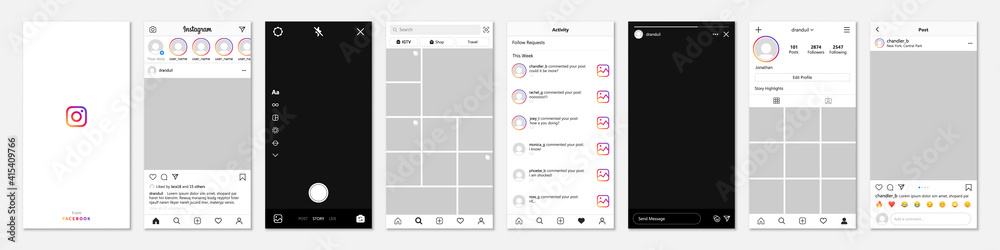 Set of Instagram template frame for social media Stock Vector | Adobe Stock