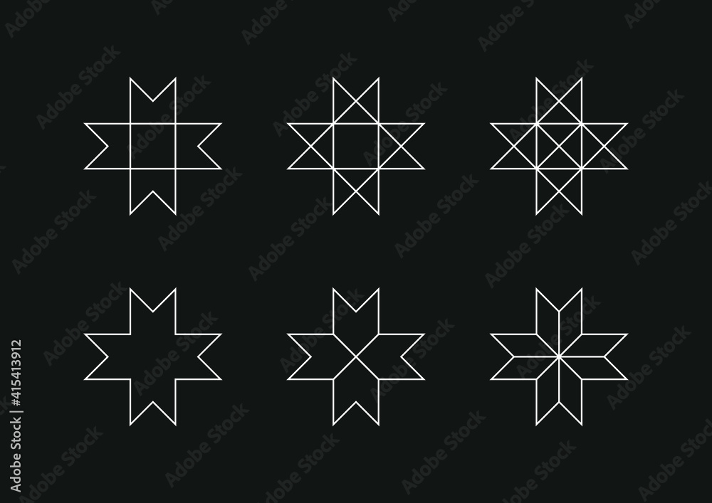 Vetor do Stock: Different versions of octagram shapes and symbols ...