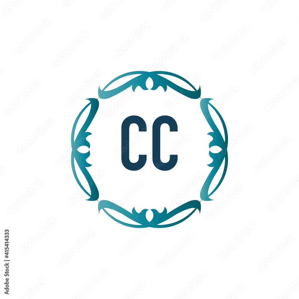 Initial Letter Elegance cc Logo Design Template. Creative Blue and ...
