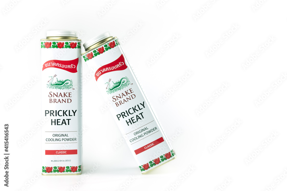 Bangkok, Thailand- Feb 20, 2021: Snake brand prickly heat cooling ...