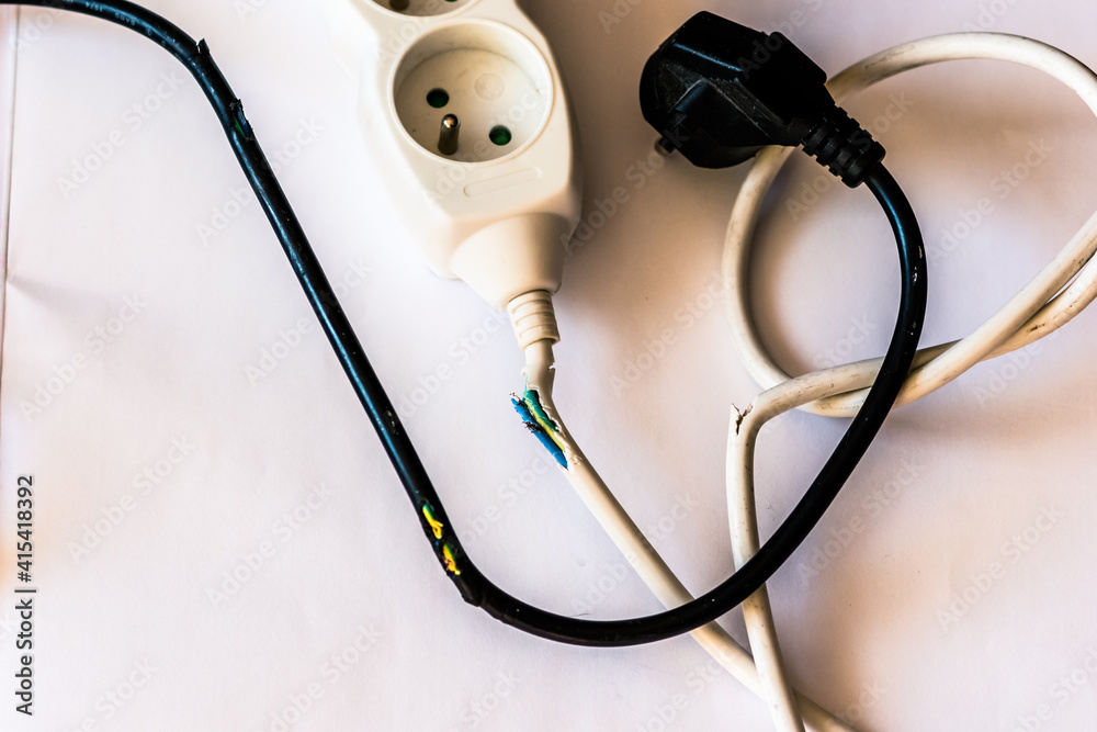 electrical cable chew and broken Stock Photo | Adobe Stock