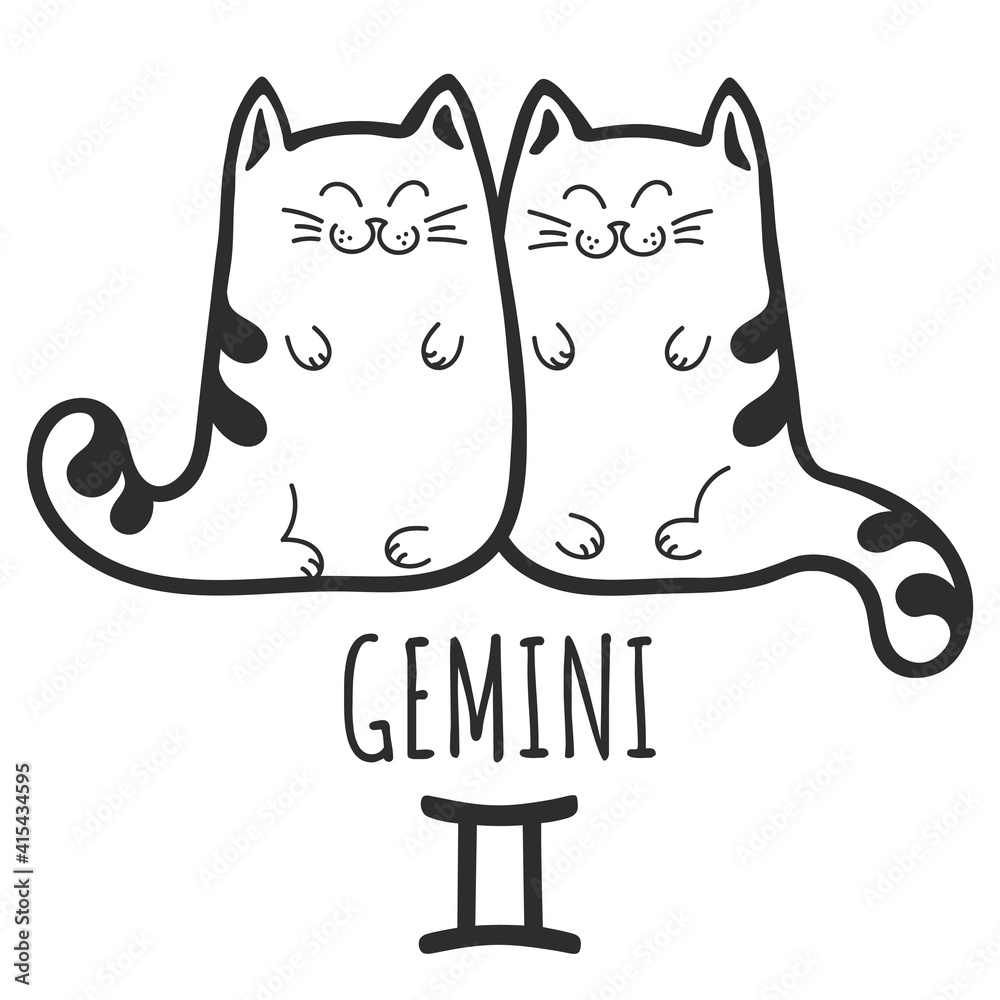 Gemini sign of the zodiac, Cat zodiac, Astrological Sign. Cat horoscope ...
