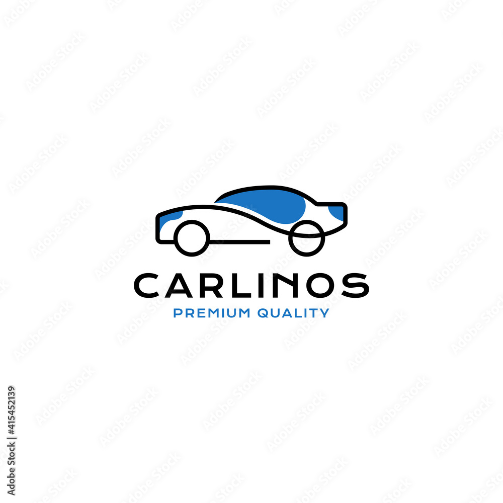 car line logo vector icon illustration simple line style Stock Vector ...