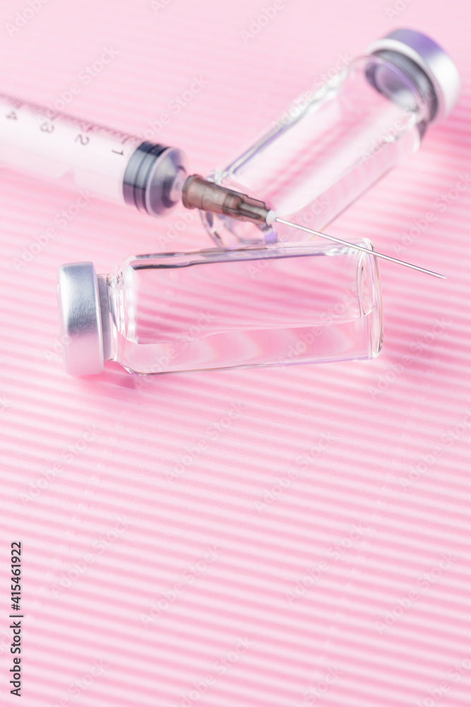 Healthcare cure concept with vaccine and syringe injection. Vaccines ...