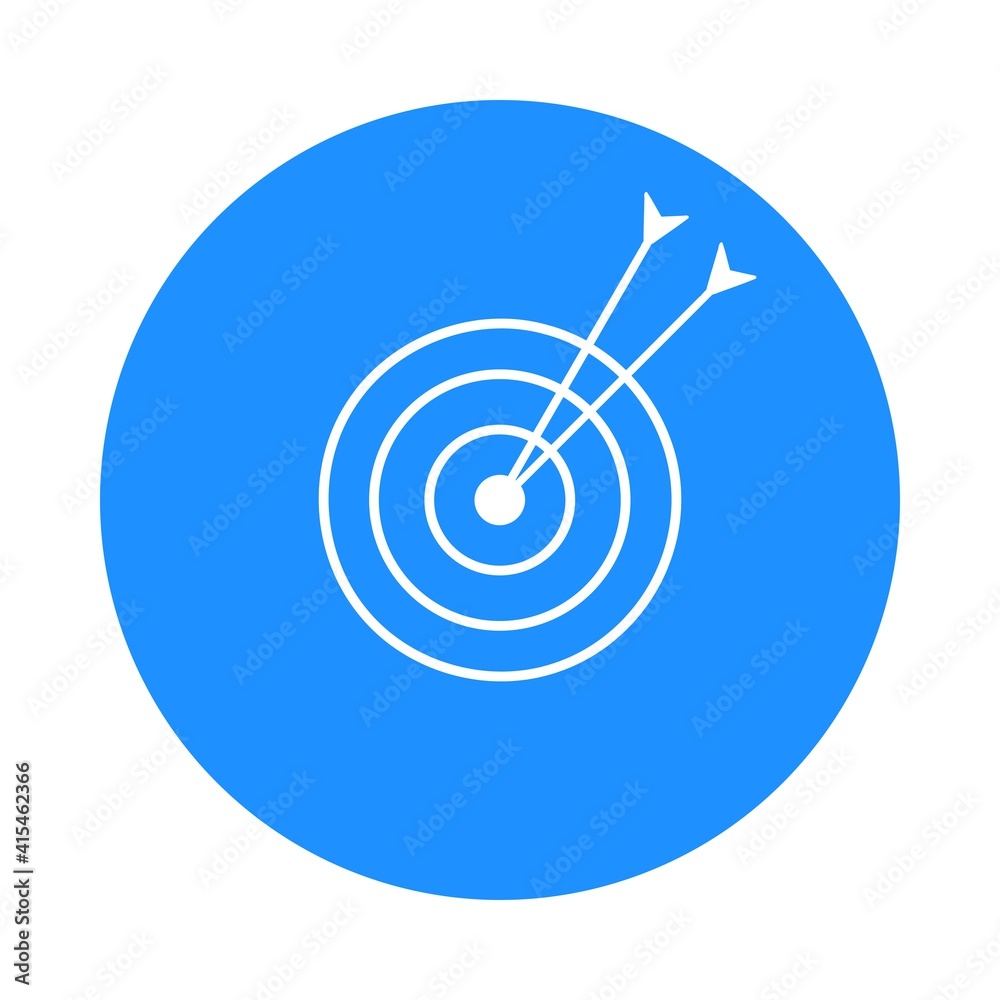 Target with arrow in circle icon. Goal achieve sign concept. Target ...