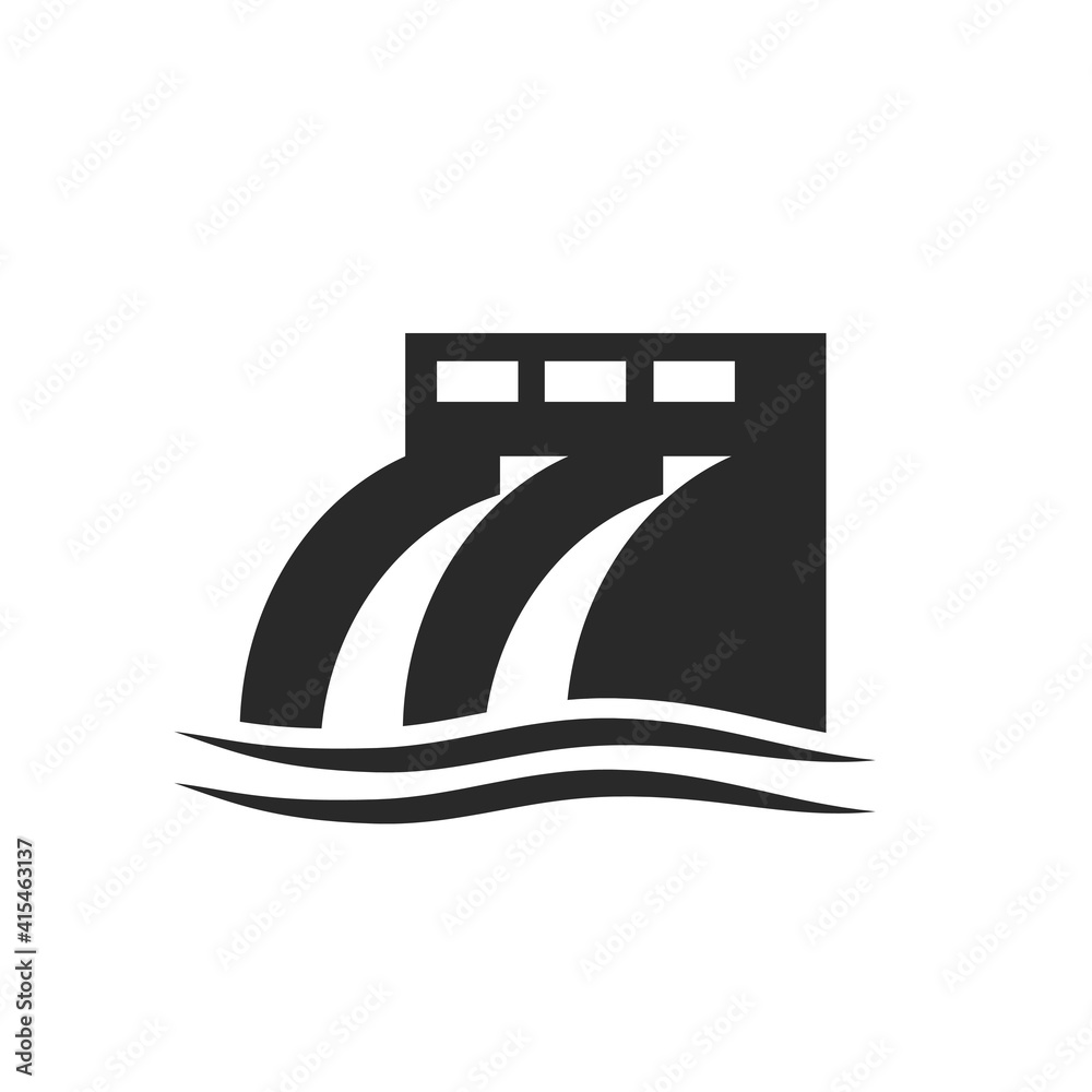 hydroelectric power station icon. environment, sustainable and ...
