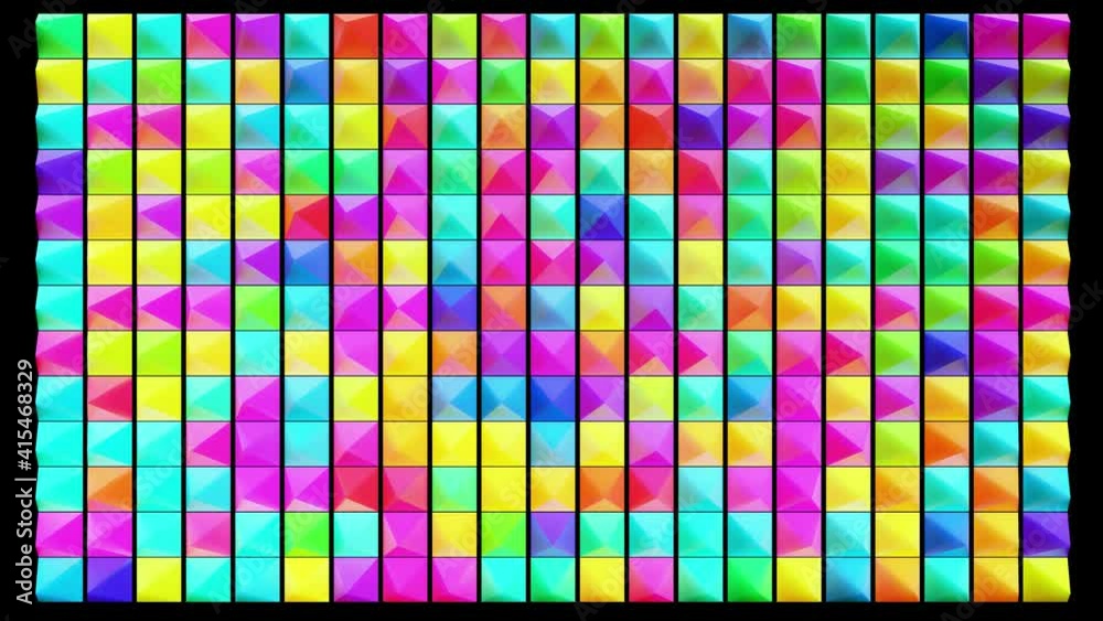 abstract festive background with multi-colored pyramids on a plane ...