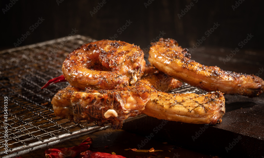 Northeast China specialty snack grilled chicken neck Stock Photo ...