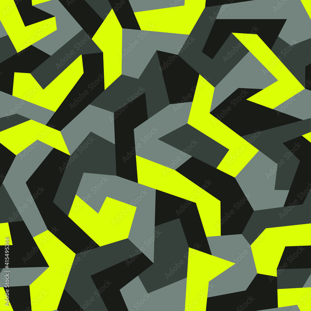 Geometric camouflage seamless pattern. Abstract modern military urban ...