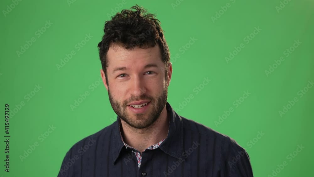 Video Stock Smiling confident young teacher man professional looking at ...