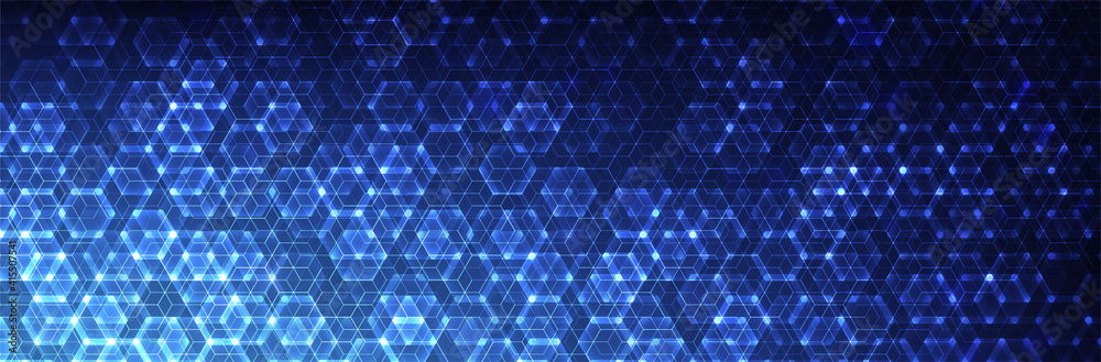 Hexagon Background Blue Technology Pattern Futuristic Backdrop Hex Vector Illustration Stock
