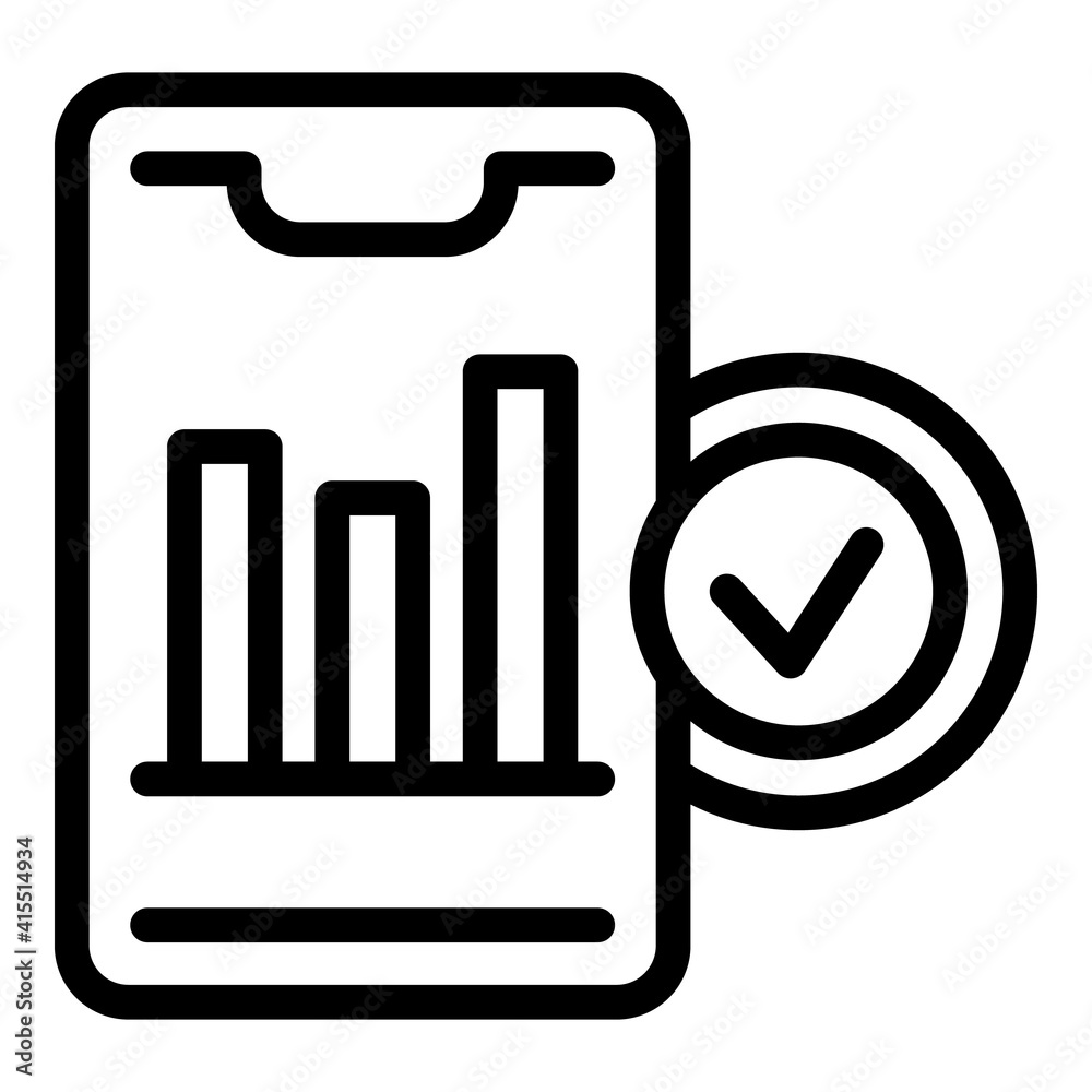 Market position graph icon. Outline market position graph vector icon ...