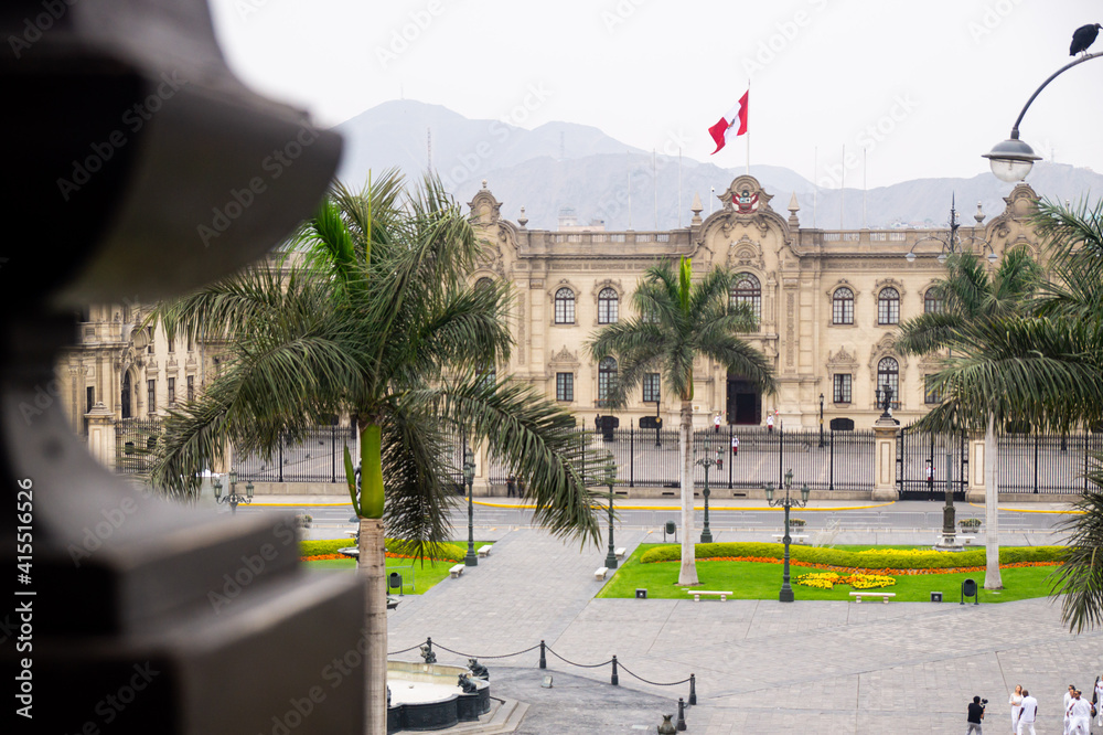 Palacio de Gobierno, Centro Histórico de Lima - Perú Stock Photo ...