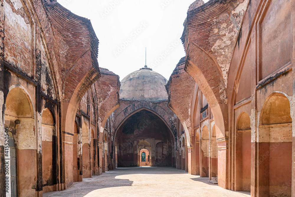 View of Katra Masjid, one of the largest caravanserais in the Indian ...