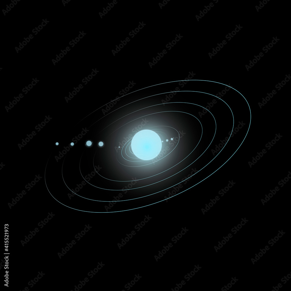 Solar system. Visual data interface. HUD, vector illustration Stock ...