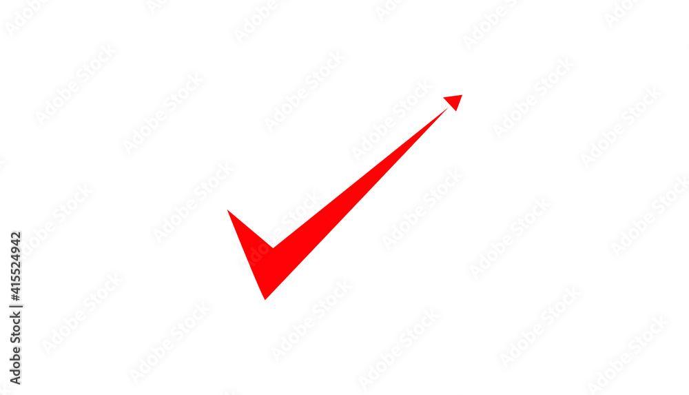 red check mark on white background Stock Vector | Adobe Stock