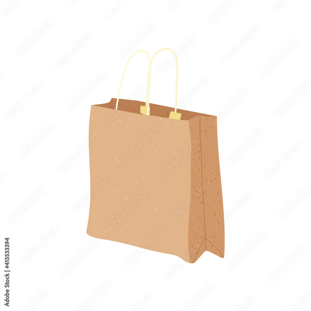 Grocery paper bag vector illustration isolated on background Recycle ...