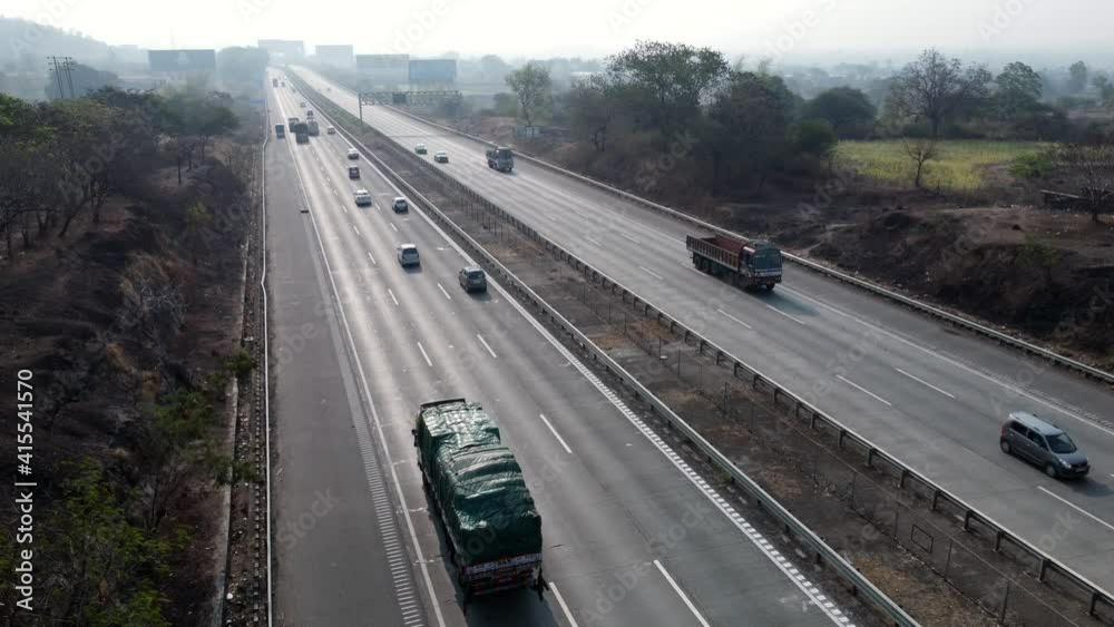Pune, India - February 21 2021: Aerial footage of the Mumbai-Pune ...
