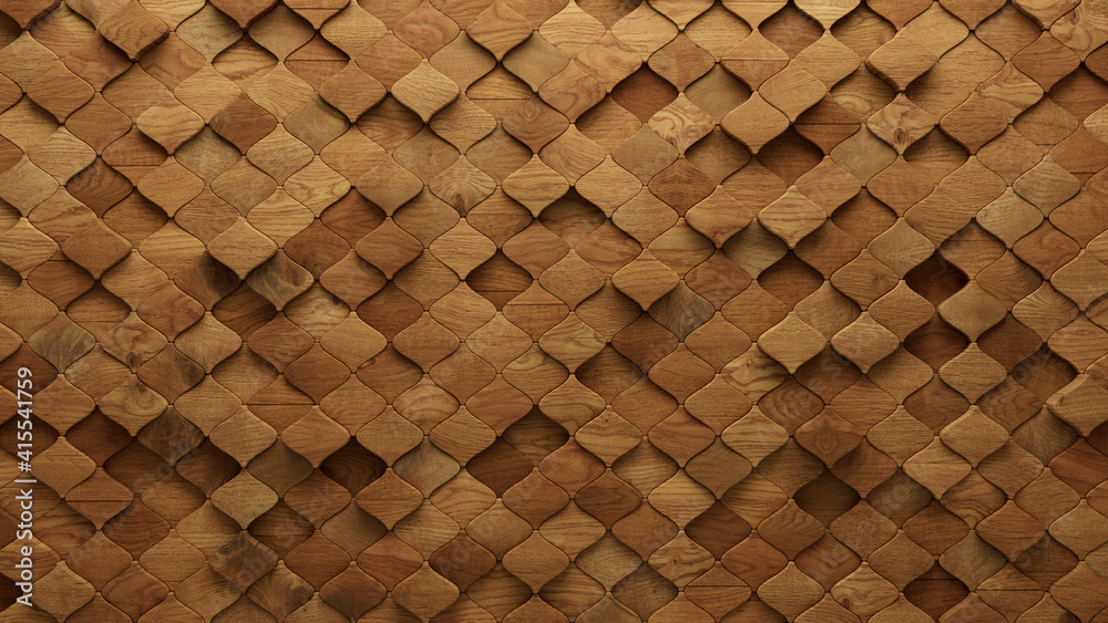 Wood Block Wall background. Mosaic Wallpaper with Light and Dark Timber ...